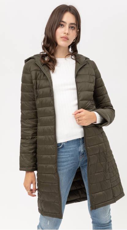 Olive Ultra Lightweight Puffer Jacket | Unity